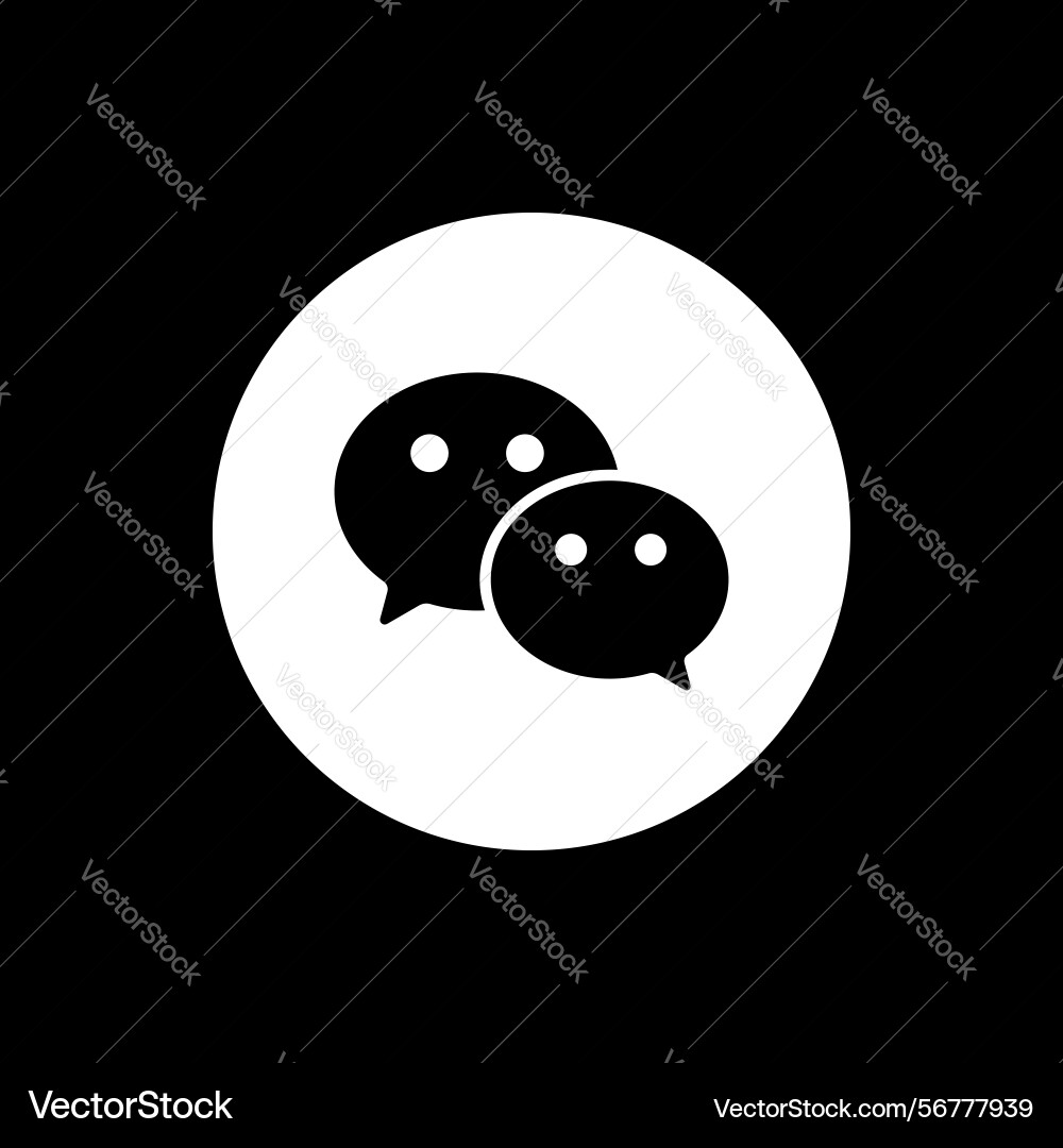 Wechat circle white logo icon app Royalty Free Vector Image