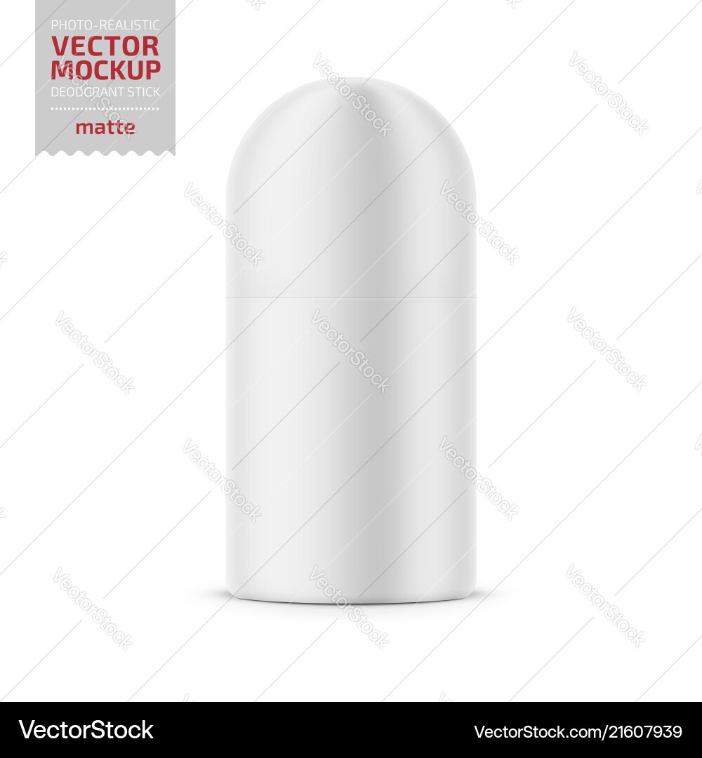 White matte dry deodorant stick Royalty Free Vector Image