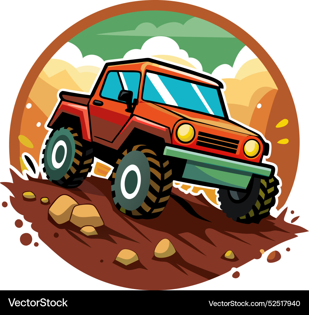 Create a off road car in mud 1 Royalty Free Vector Image
