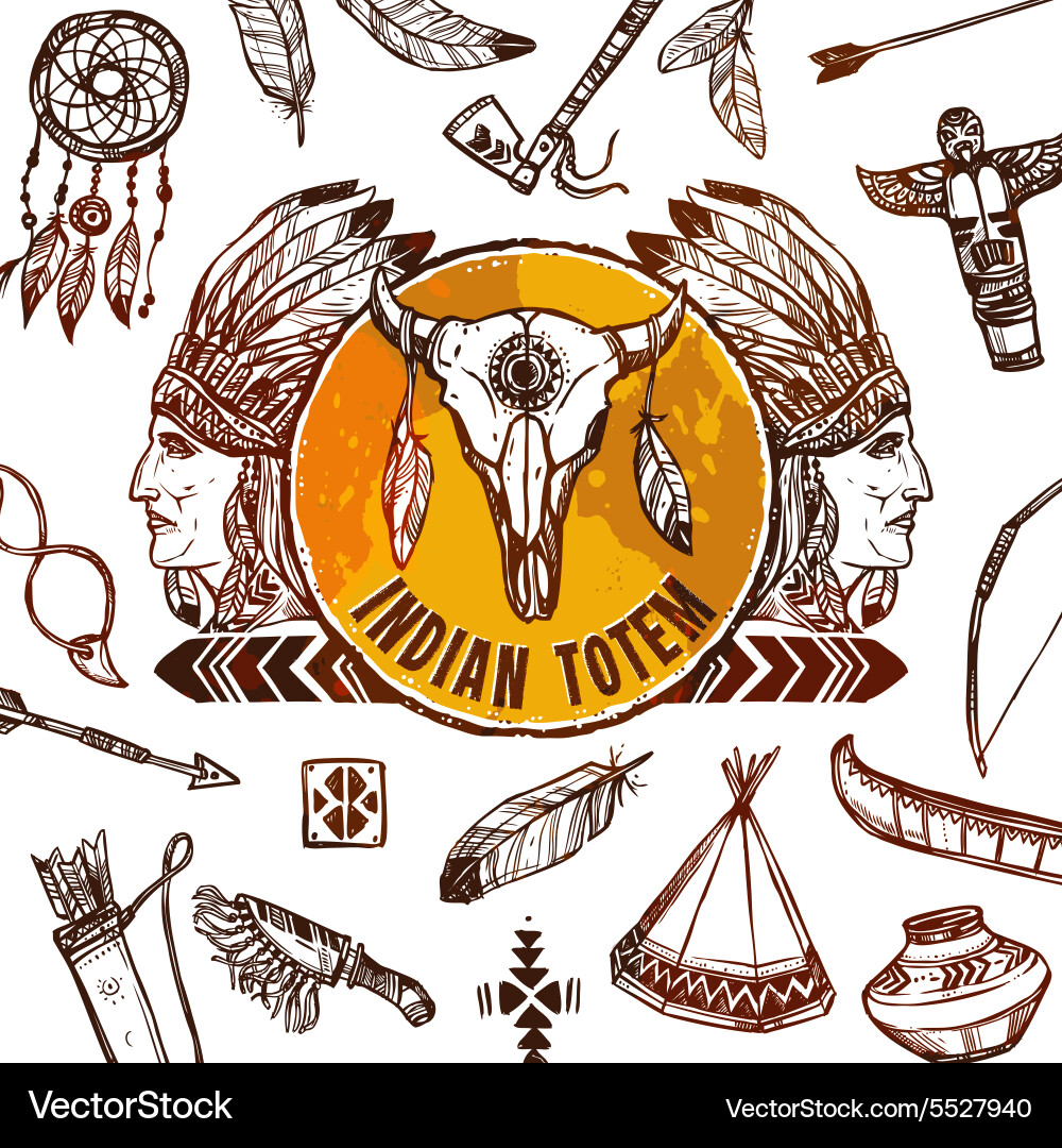 Native amerikanische Hintergrund Lizenzfreies Vektorbild
