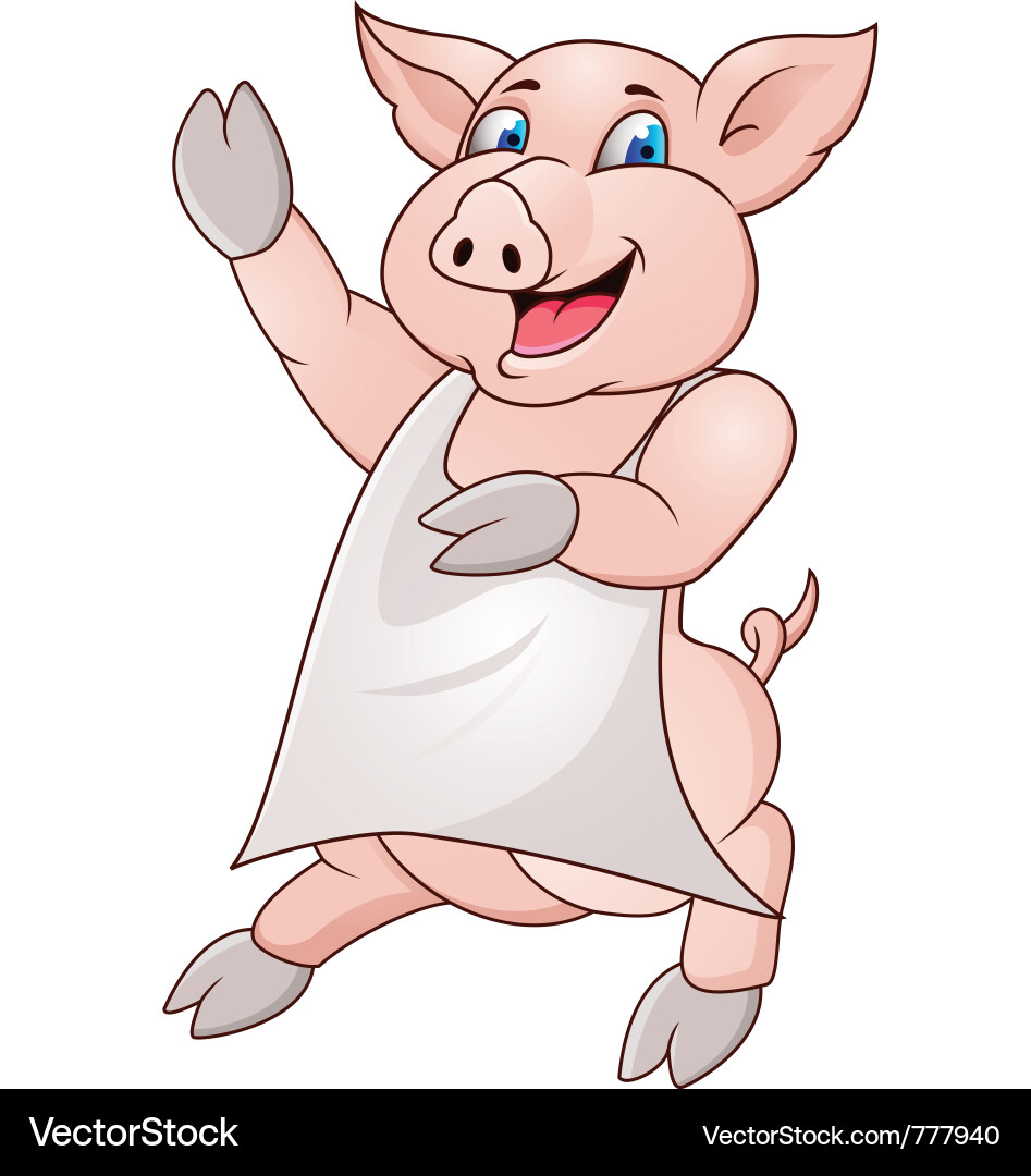 Pig wearing apron Royalty Free Vector Image - VectorStock