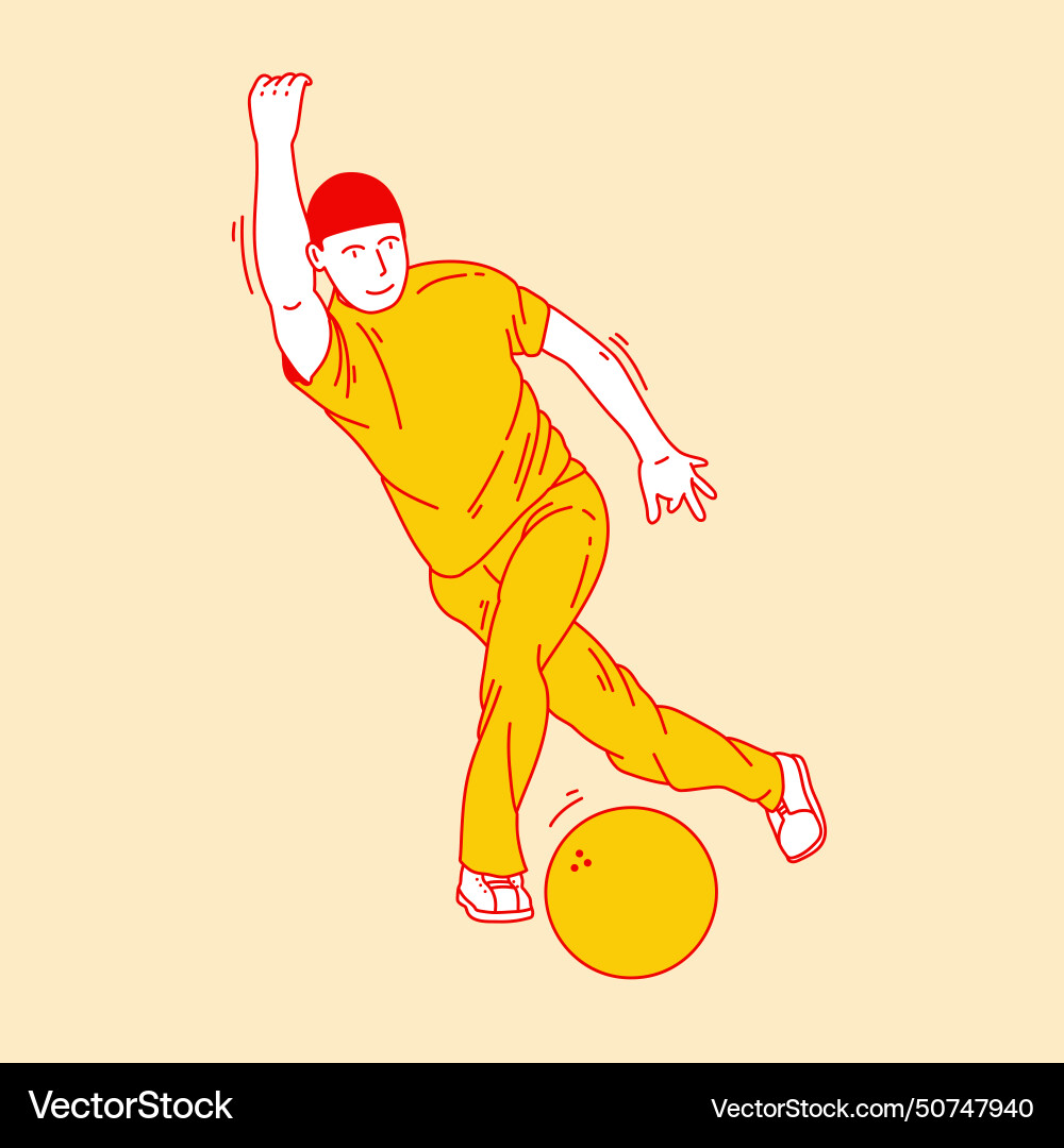 Simple cartoon of playing bowling 6 Royalty Free Vector