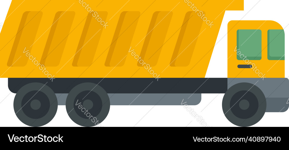 Tipper truck icon flat isolated Royalty Free Vector Image