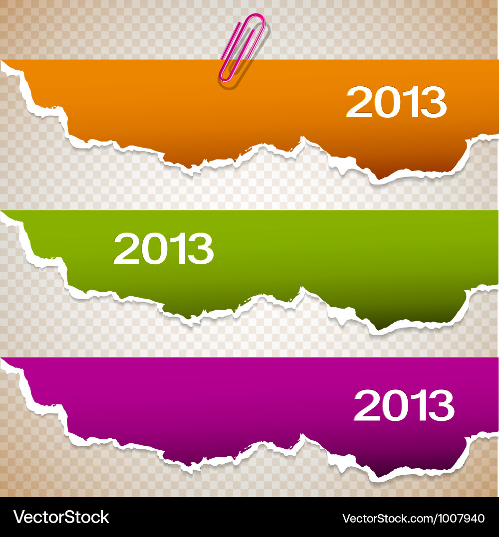 Torn paper banners with space for text 2013 Vector Image