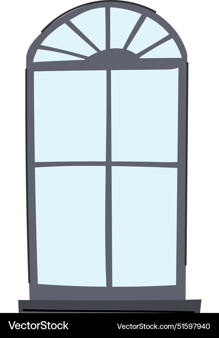 Transparent window frame cartoon Royalty Free Vector Image