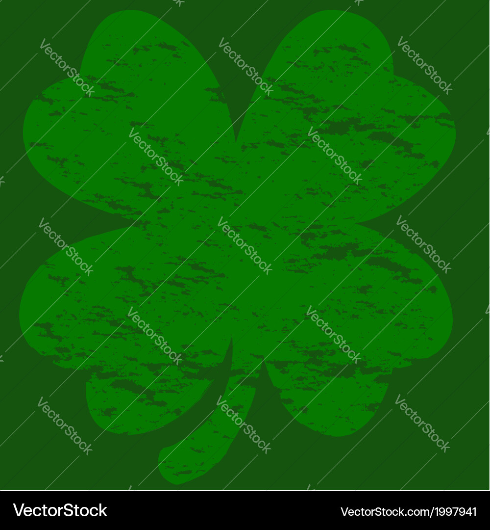 Four Leaf Clover Grunge Royalty Free Vector Image