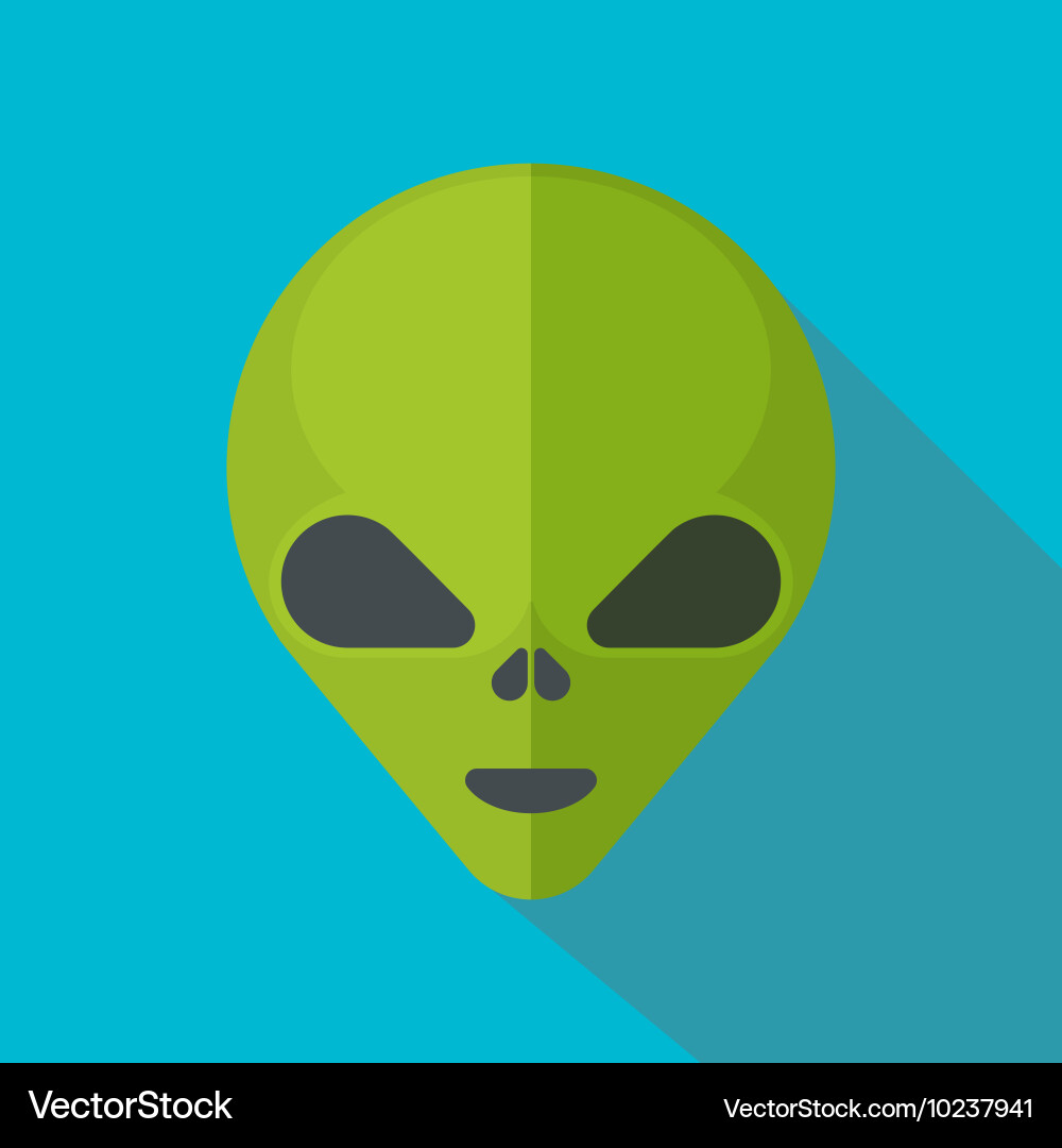 Green cartoon aliens head isolated Royalty Free Vector Image