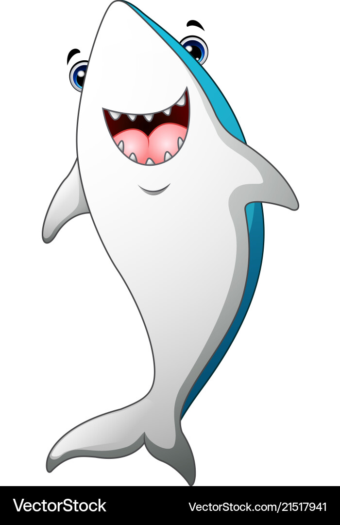 Happy shark cartoon Royalty Free Vector Image - VectorStock