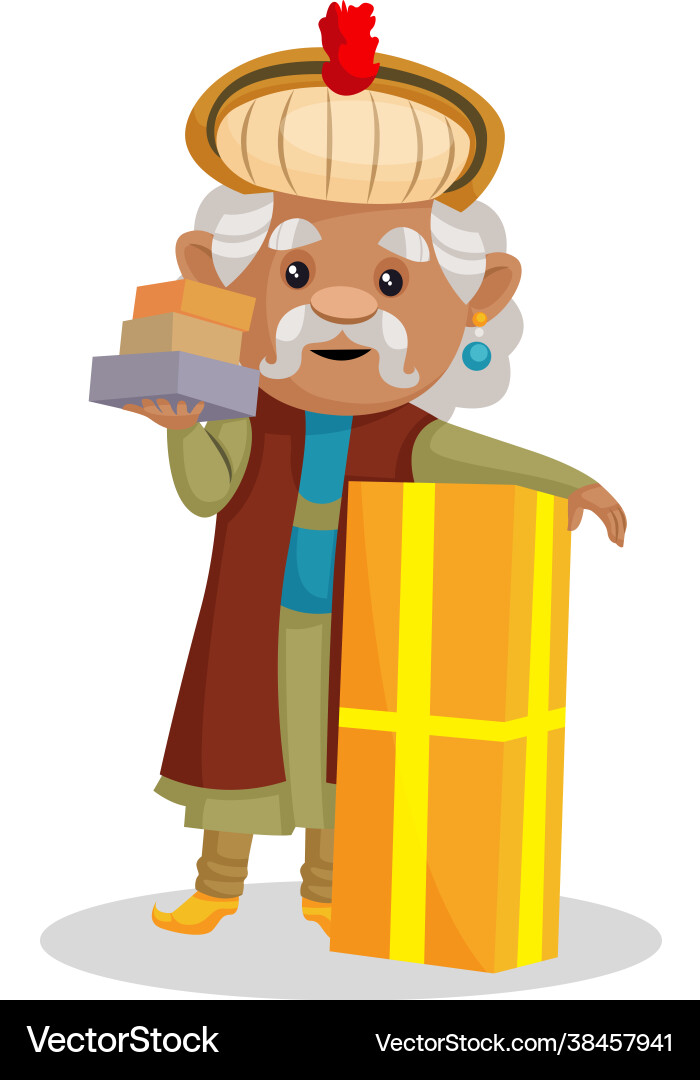 King akbar cartoon character Royalty Free Vector Image