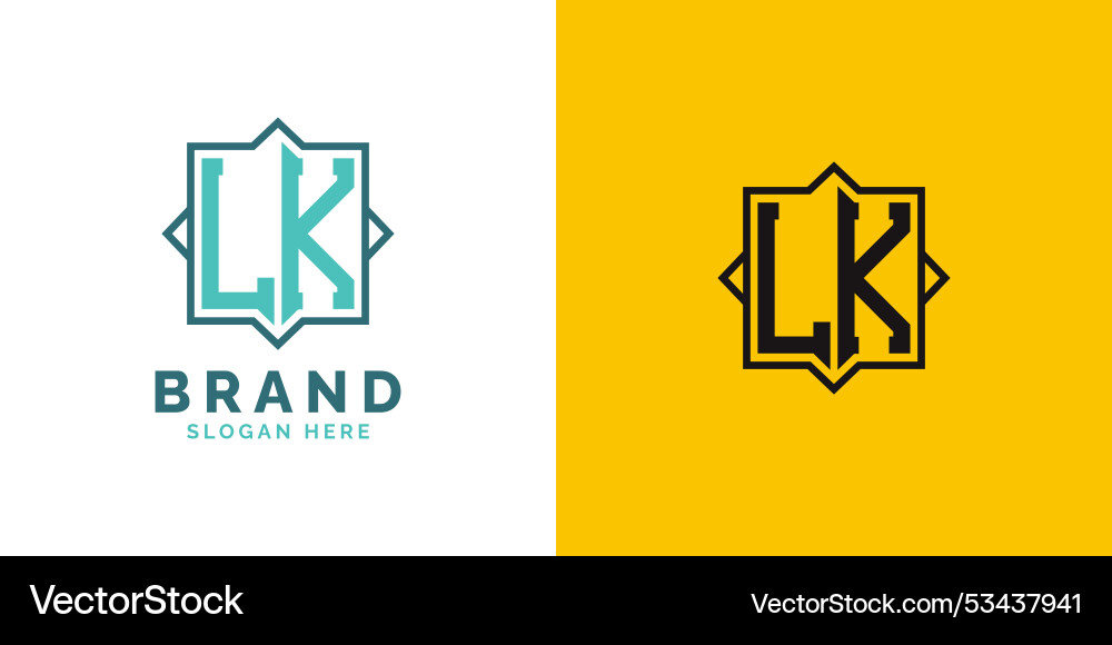 Modern lk monogram logo design initial letter lk Vector Image