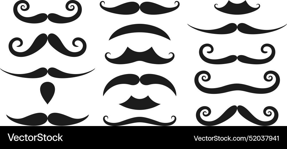 Mustache set Royalty Free Vector Image - VectorStock