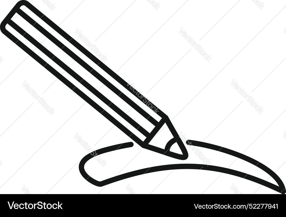 Pencil drawing curved line on white background Vector Image