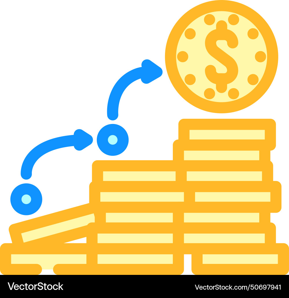 Wealth growth financial advisor color icon Vector Image