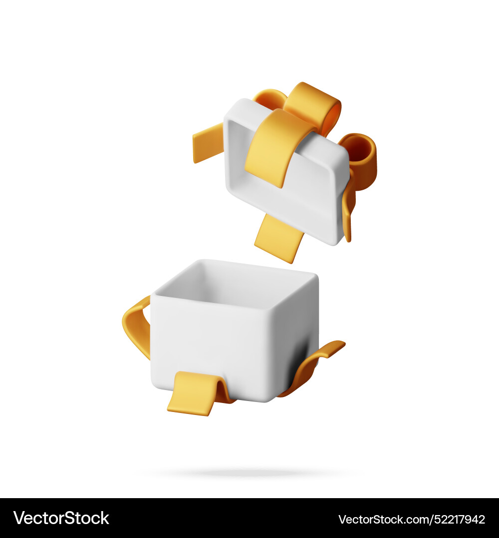3d open gift box isolated on white Royalty Free Vector Image
