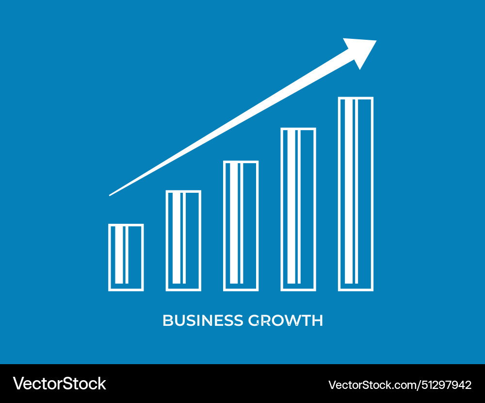 Business success growth chart Royalty Free Vector Image