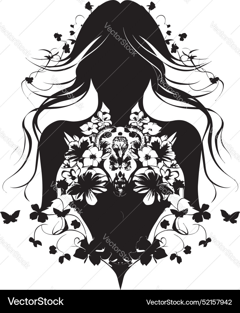 Enchanted bloom beautiful witch design whimsical Vector Image