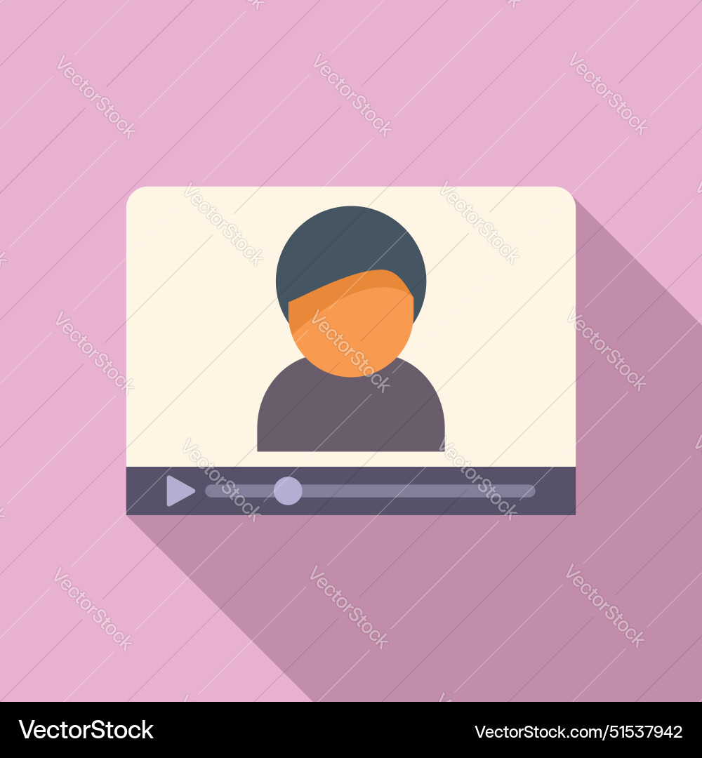 Flat design video call icon Royalty Free Vector Image