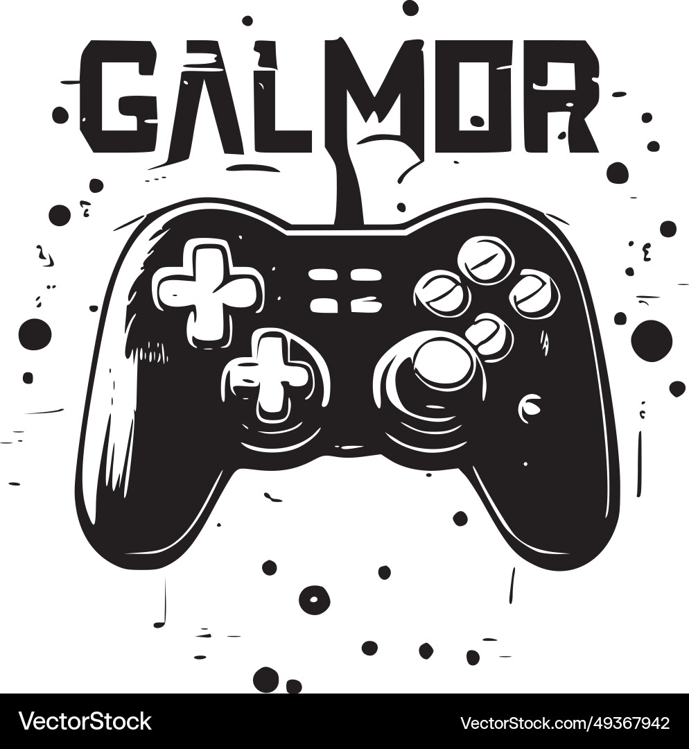 Gamer - minimalist and simple silhouette Vector Image