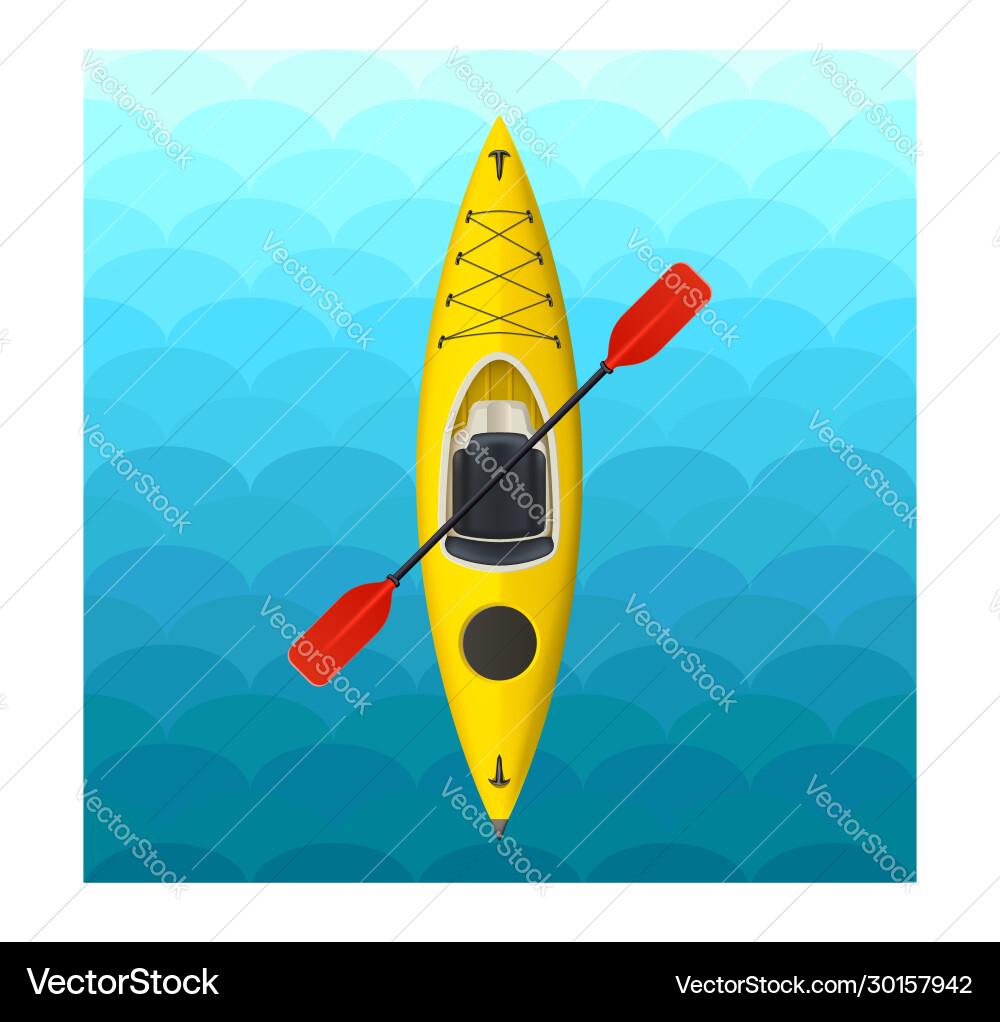 Kayak on blue waves Royalty Free Vector Image - VectorStock