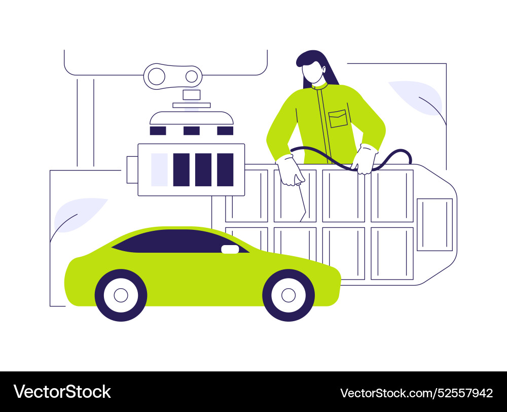 Manufacturing ev battery abstract concept Vector Image