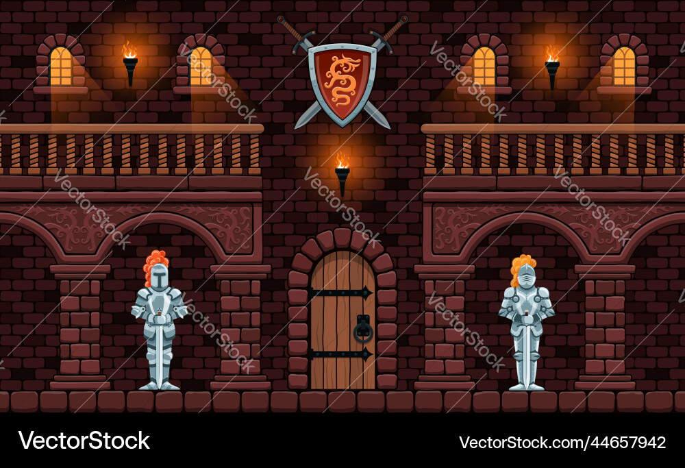 Medieval castle inside Royalty Free Vector Image