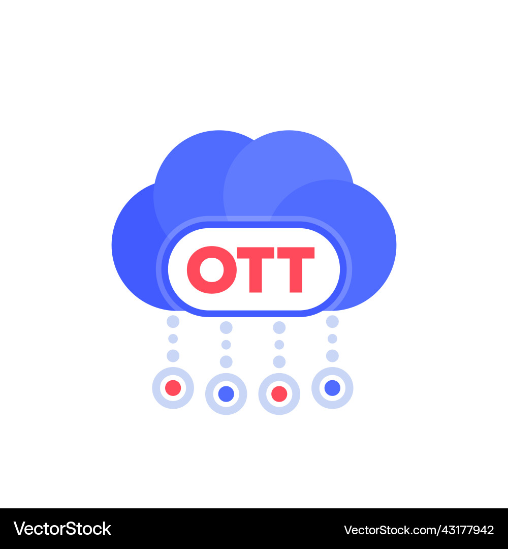 Ott media platform icon Royalty Free Vector Image