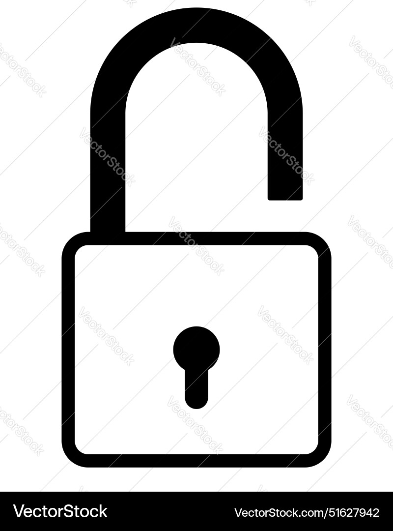 Padlock black and white Royalty Free Vector Image