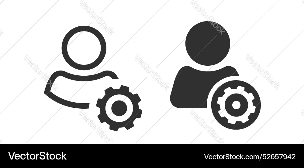 Person account data editing cog wheel icon simple Vector Image
