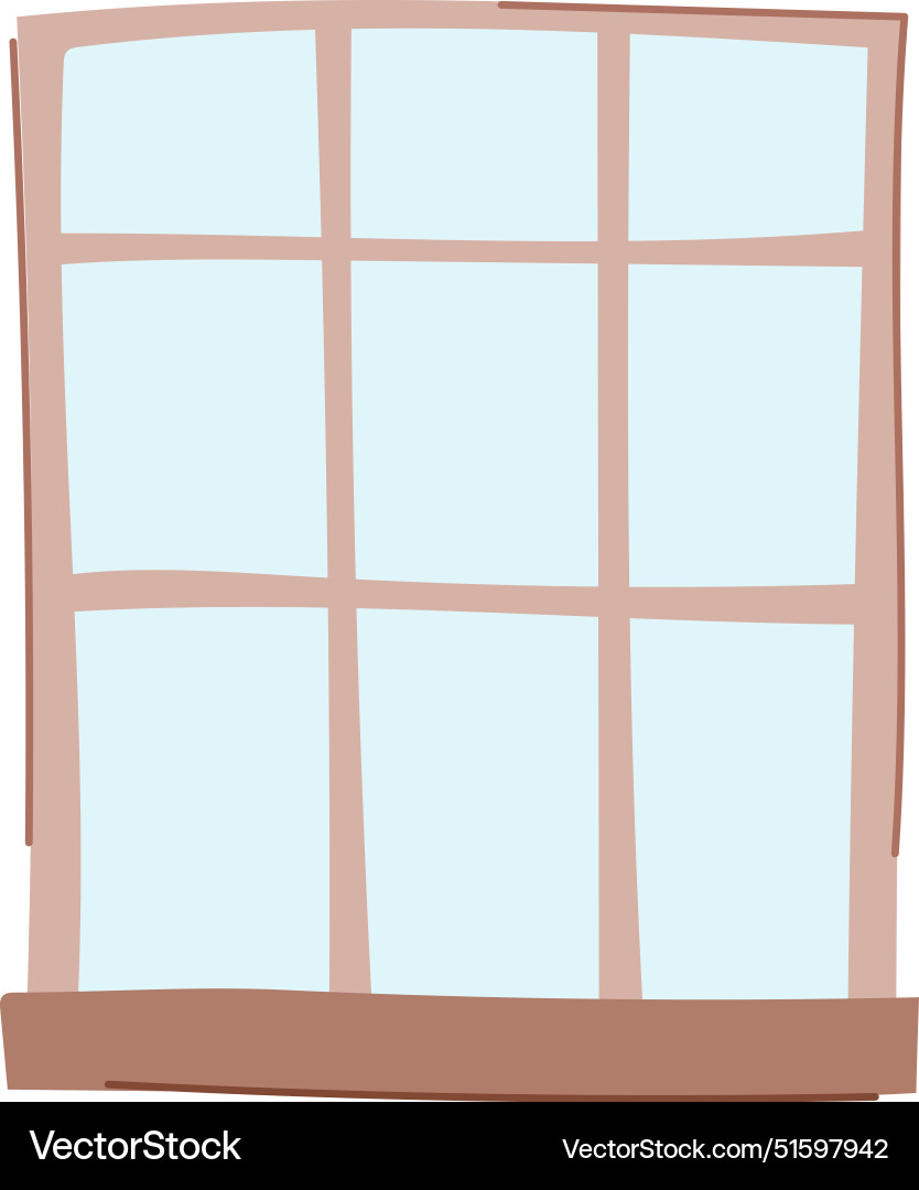 Plastic window frame cartoon Royalty Free Vector Image