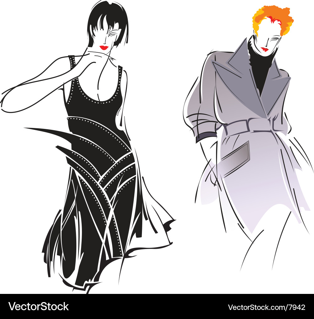 Stylish Fashion Model Royalty Free Vector Image