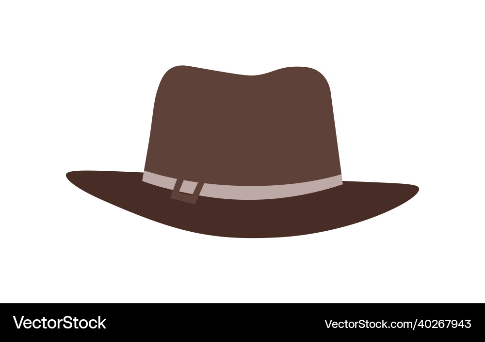 Brown hat sticker Royalty Free Vector Image - VectorStock