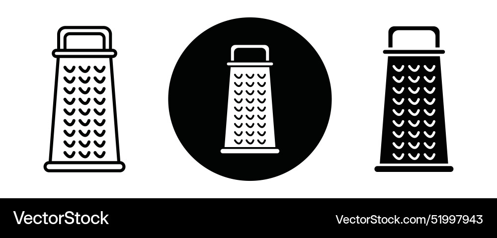 Cheese grater outline icon collection or set Vector Image