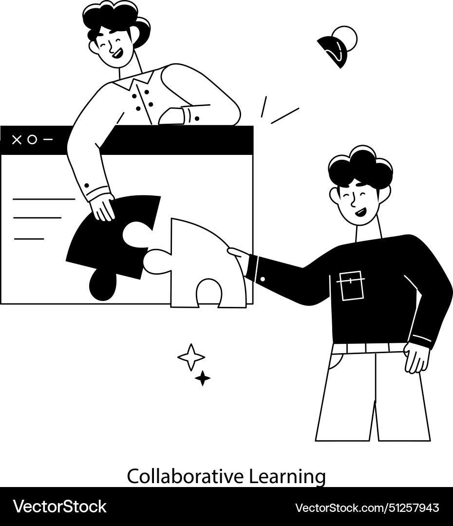 Collaborative learning Royalty Free Vector Image