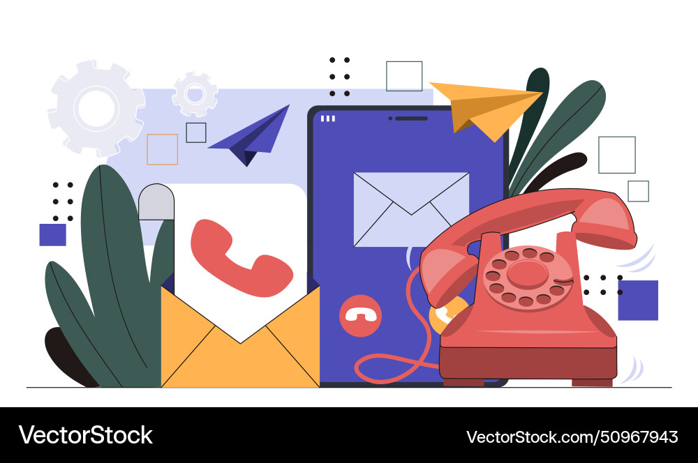 Contact us concept Royalty Free Vector Image - VectorStock