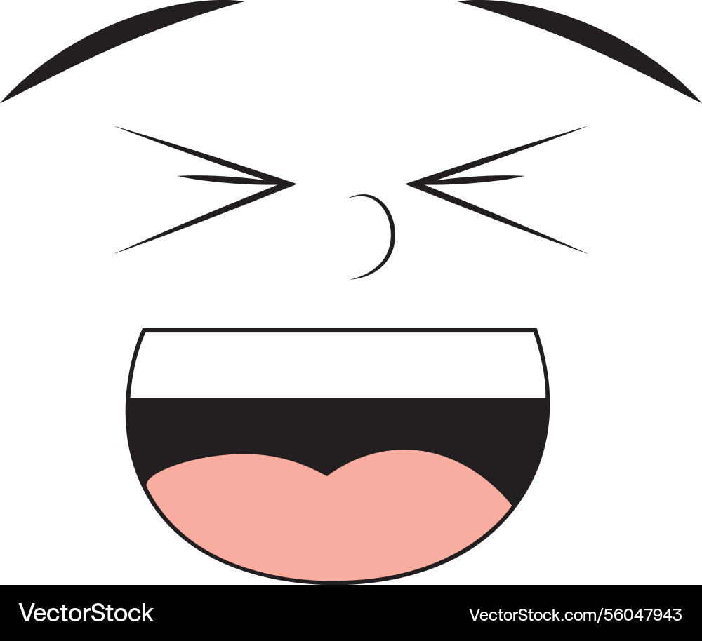 Flat happy expression emote avatar Royalty Free Vector Image