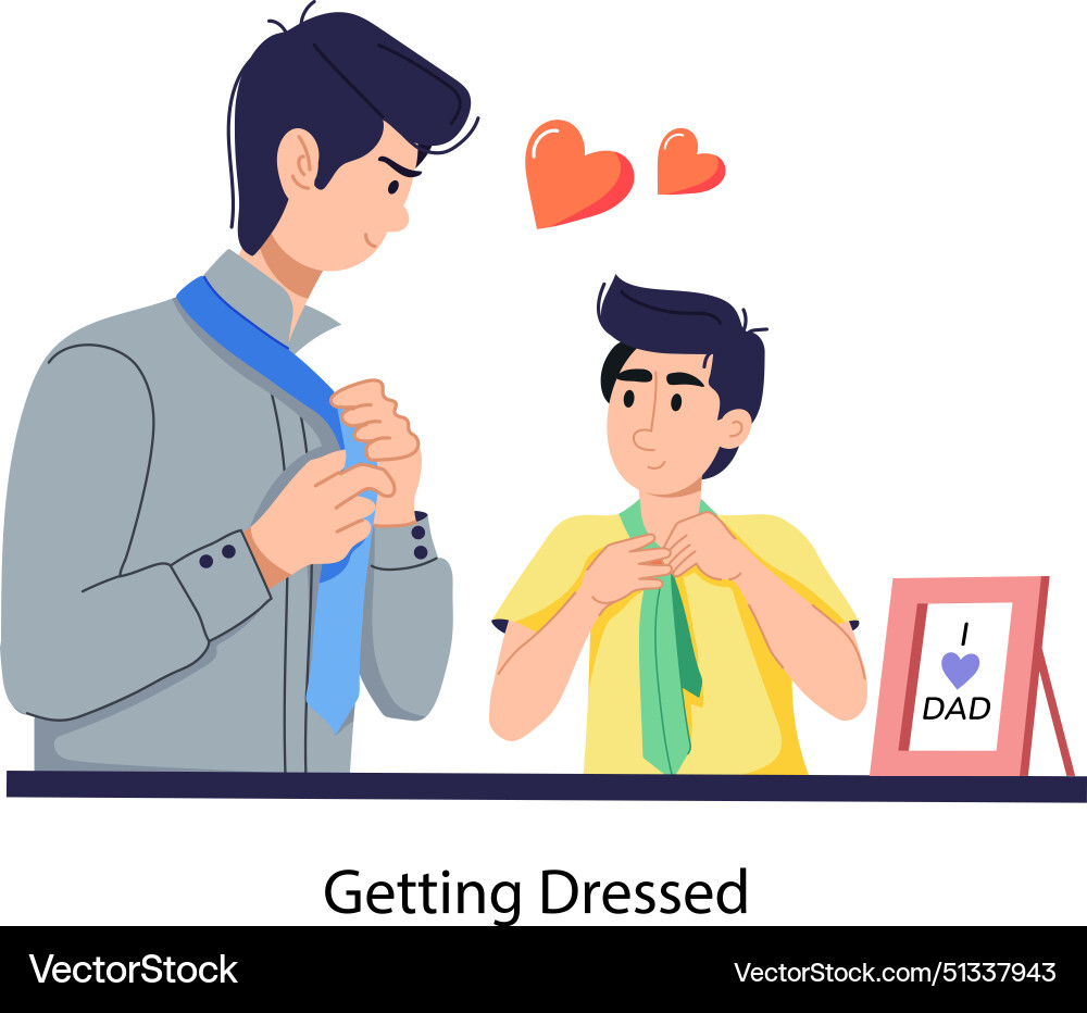 Getting dressed Royalty Free Vector Image - VectorStock