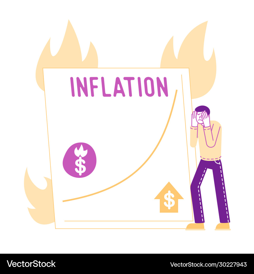 Inflation market fall and depreciation concept Vector Image