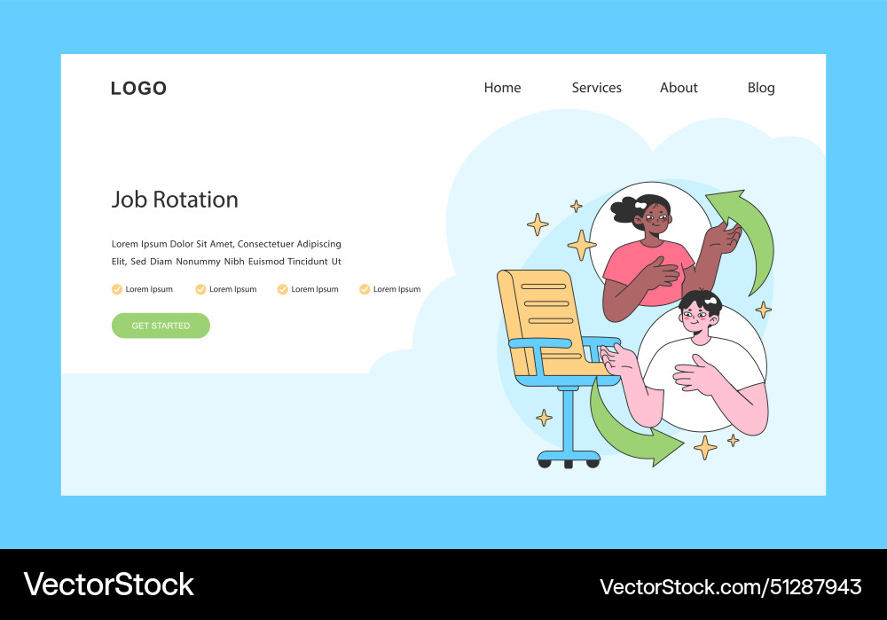 Job rotation exploring diverse roles Royalty Free Vector