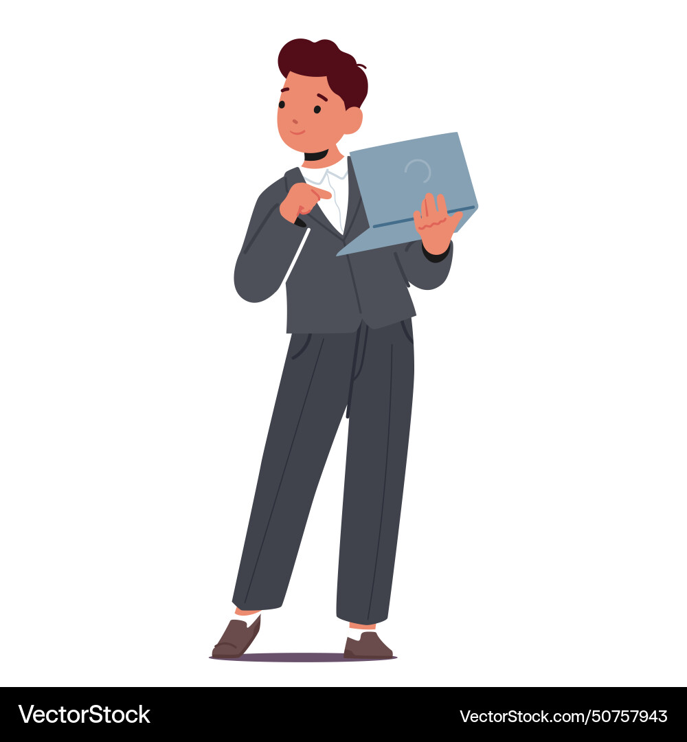 Kid future profession concept boy businessman Vector Image