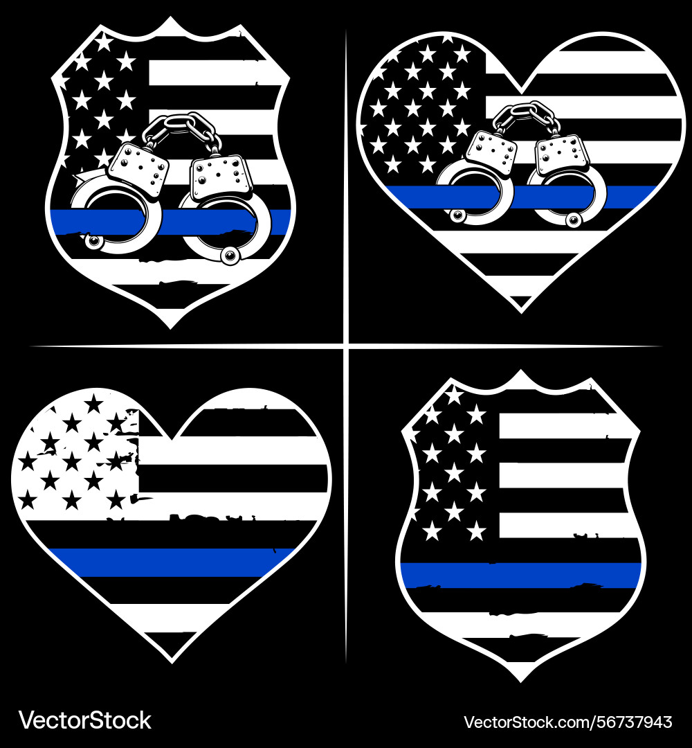Love thin blue line heart flag gift svg Royalty Free Vector