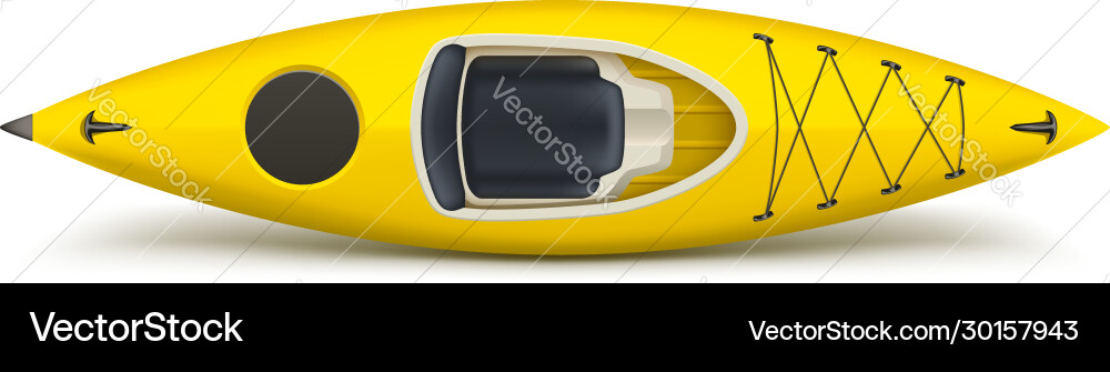Lying kayak with shadow Royalty Free Vector Image