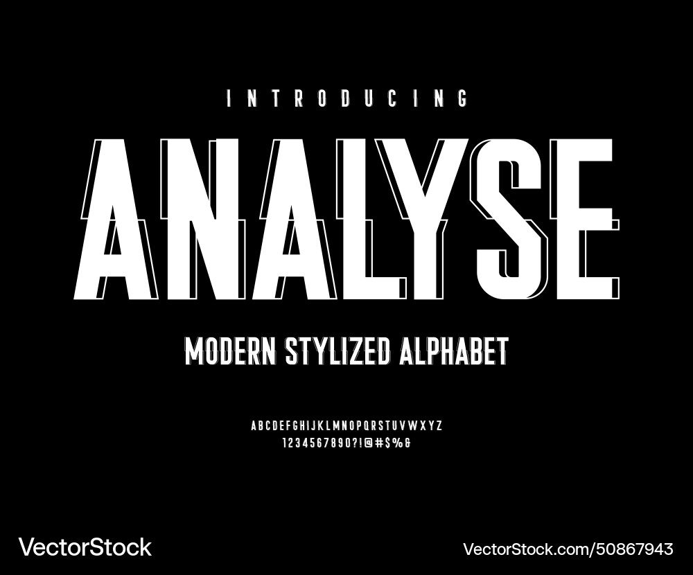Modern stylized font Royalty Free Vector Image