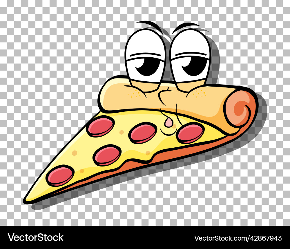Pizza cartoon character isolated Royalty Free Vector Image