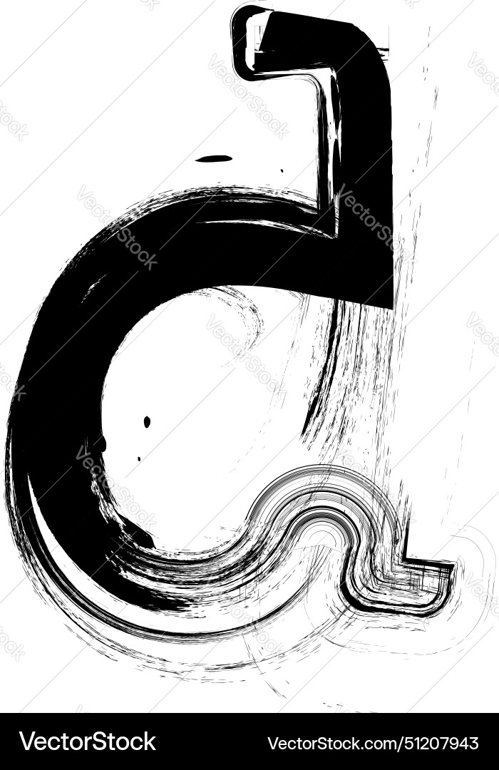 Textured font with an eroded rough letterpress Vector Image