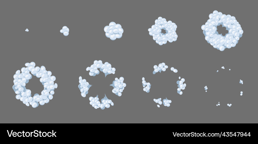 Animated smoke explosion cloud game sprite Vector Image