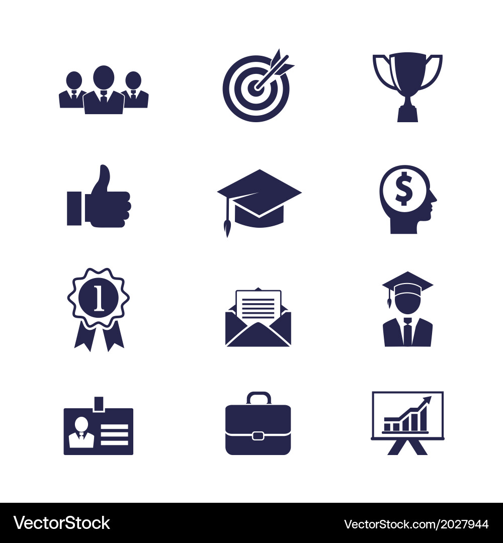 Business career icons Royalty Free Vector Image