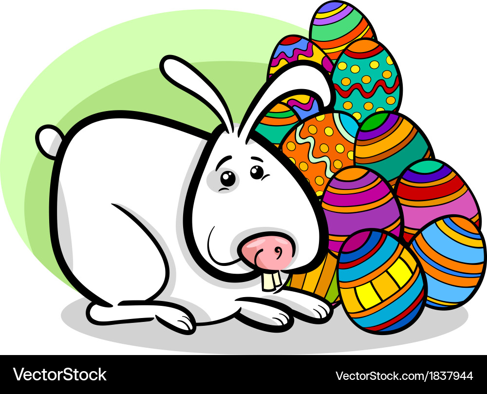 Easter bunny cartoon Royalty Free Vector Image