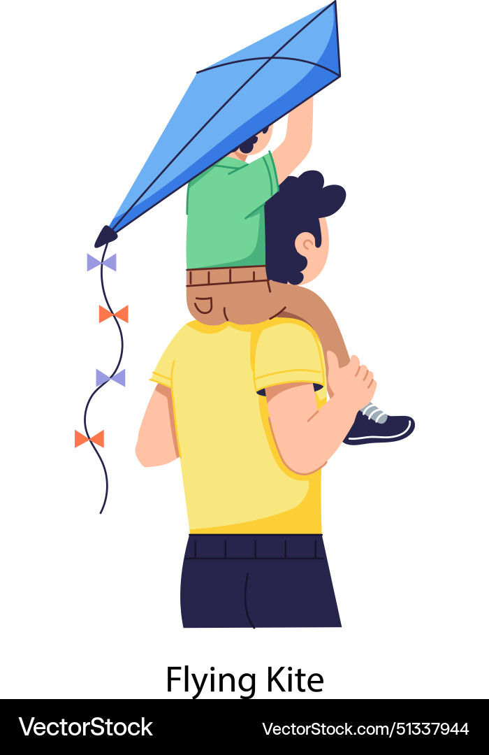 Flying kite Royalty Free Vector Image - VectorStock