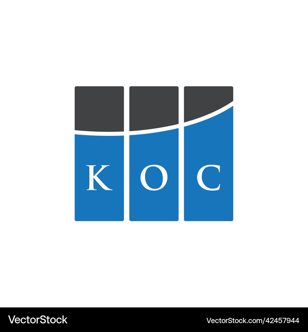 Koc letter logo design on white background Vector Image