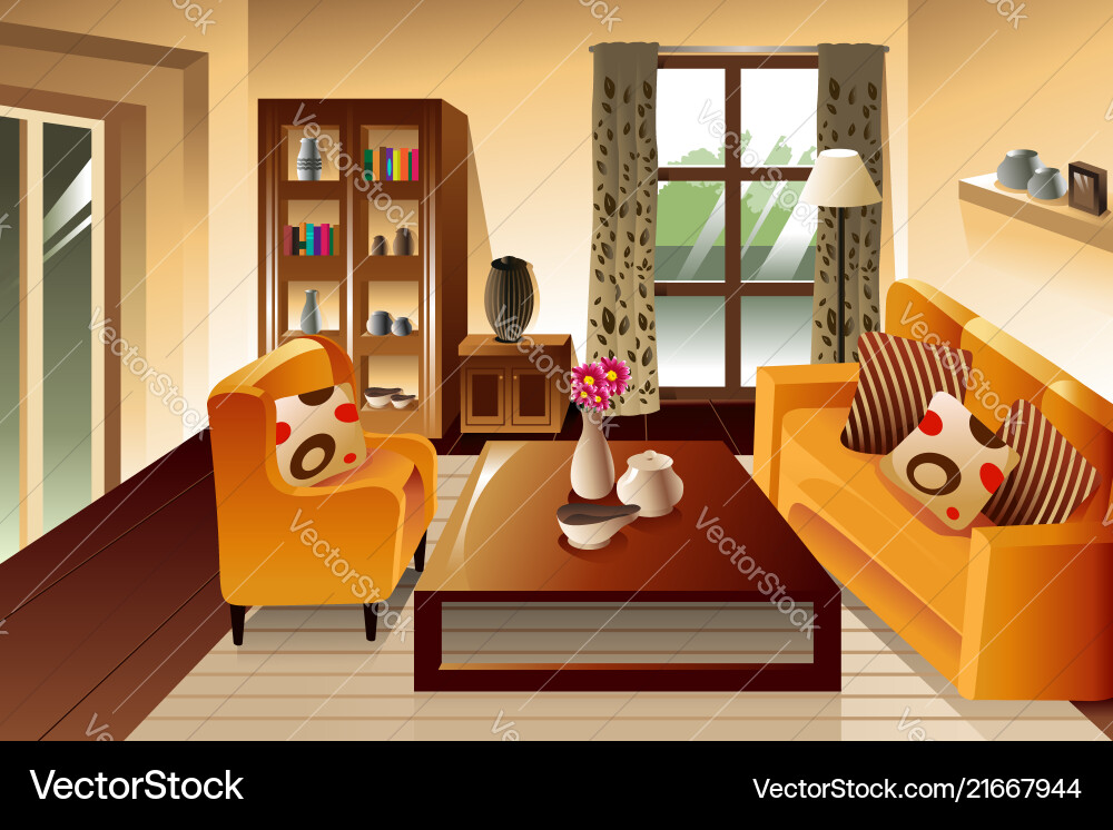 Modern living room space Royalty Free Vector Image